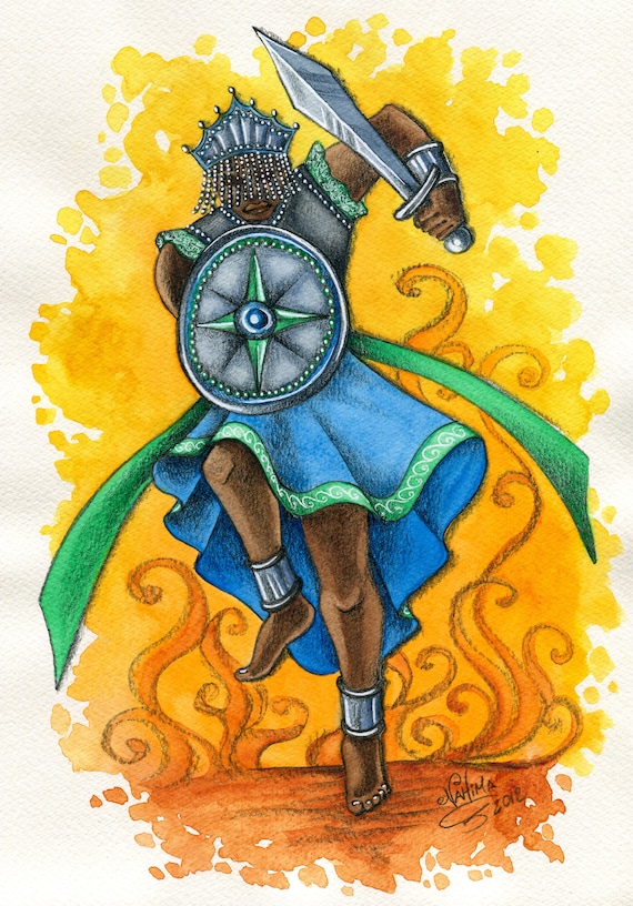 Ogun Ogum Ogoun Orishas Illustrazione Stampa da | Etsy