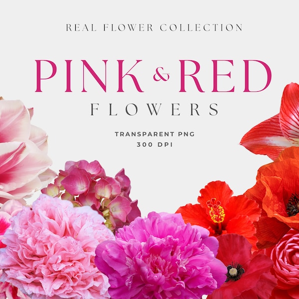 Pink Flower Clip Art - Etsy