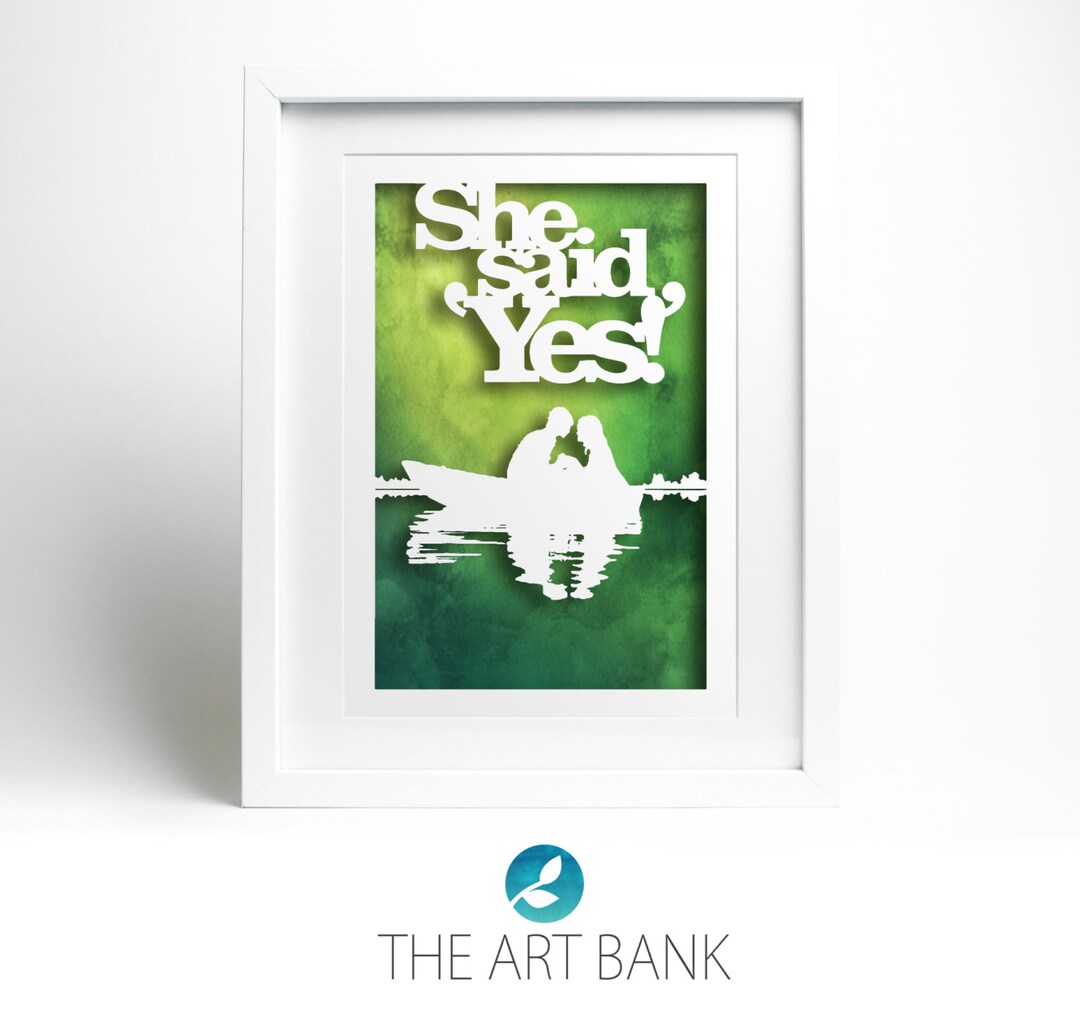 Paper-cut Template 'she Said Yes' Hand-cut Your Own! - Etsy