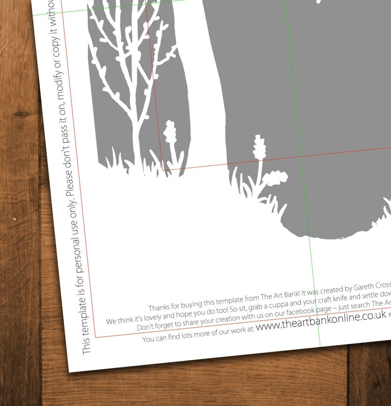 Paper-cut Template 'triple-layer Woodland Scene' Hand-cut Your Own! - Etsy