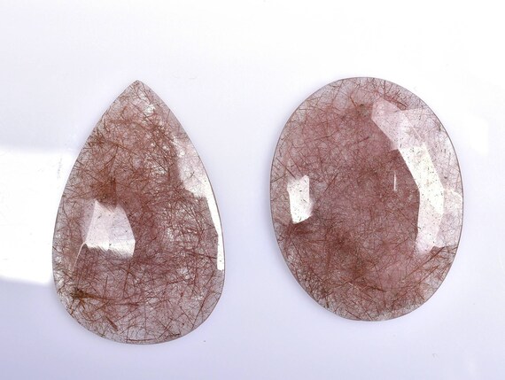Rare Brown Rutile Faceted Slices Oval and Pear Shape Flat | Etsy