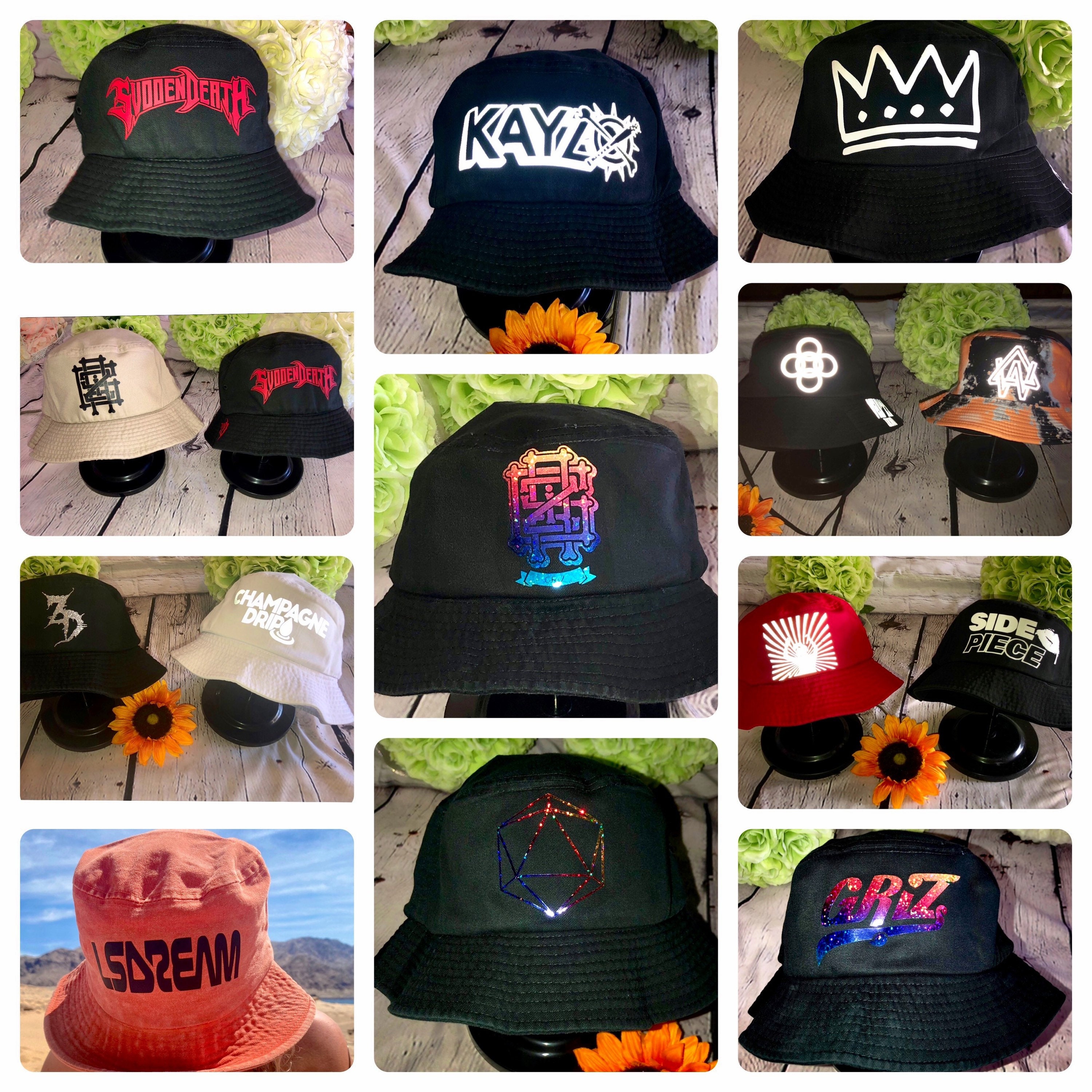 EDM, Rave, Festival, School, Personalized Custom Cotton Bucket Hat in ...