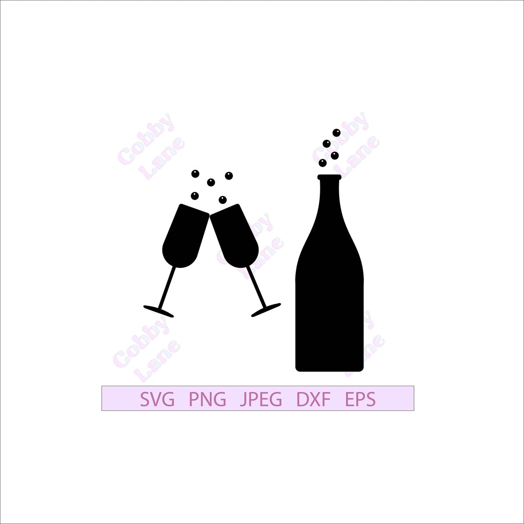 Champagne, Champagne Svg, Champagne Glasses, Champagne Bottle, Svg, Png ...