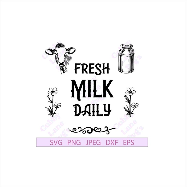 Milk Svg, Dairy Svg, Cow Svg, Dairy Cow, Buttercups, Rustic Sign ...