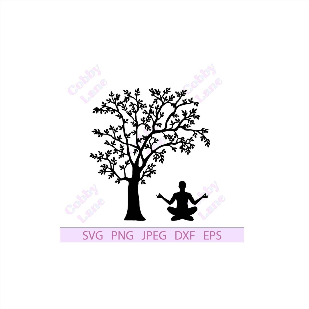 Meditation Tree, Meditation Svg, Tree Svg, Yoga Svg, Meditate, Nature ...