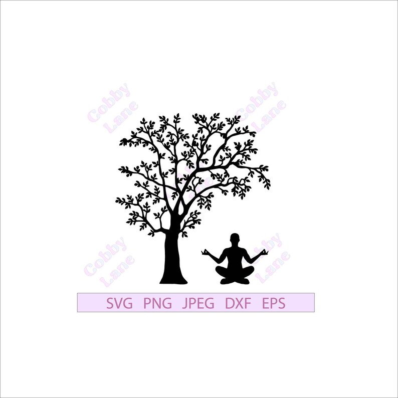 Meditation Tree, Meditation Svg, Tree Svg, Yoga Svg, Meditate, Nature ...