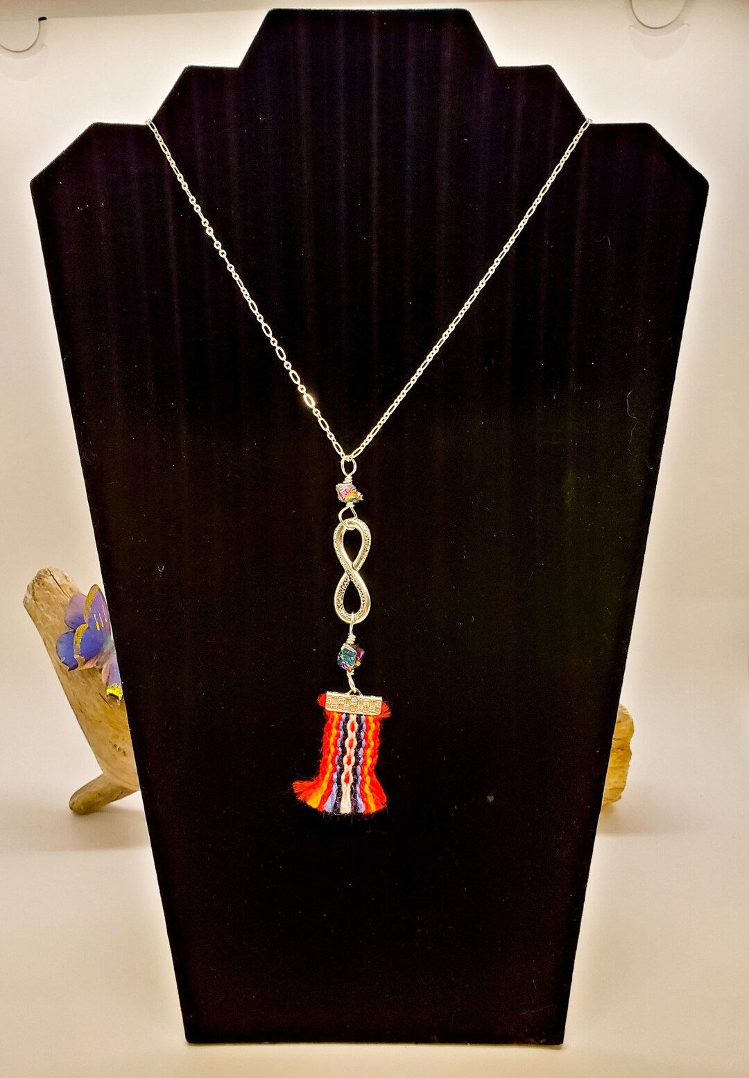 Indigenous Metis Sash Protection Necklace Red Voyageur Fabric With ...