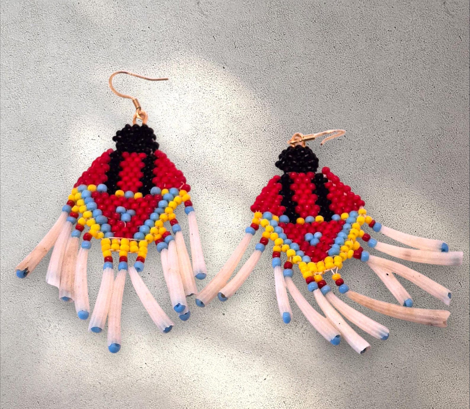 Handcrafted Indigenous Seed Bead Earrings: Fancy Shawl Dancer With ...