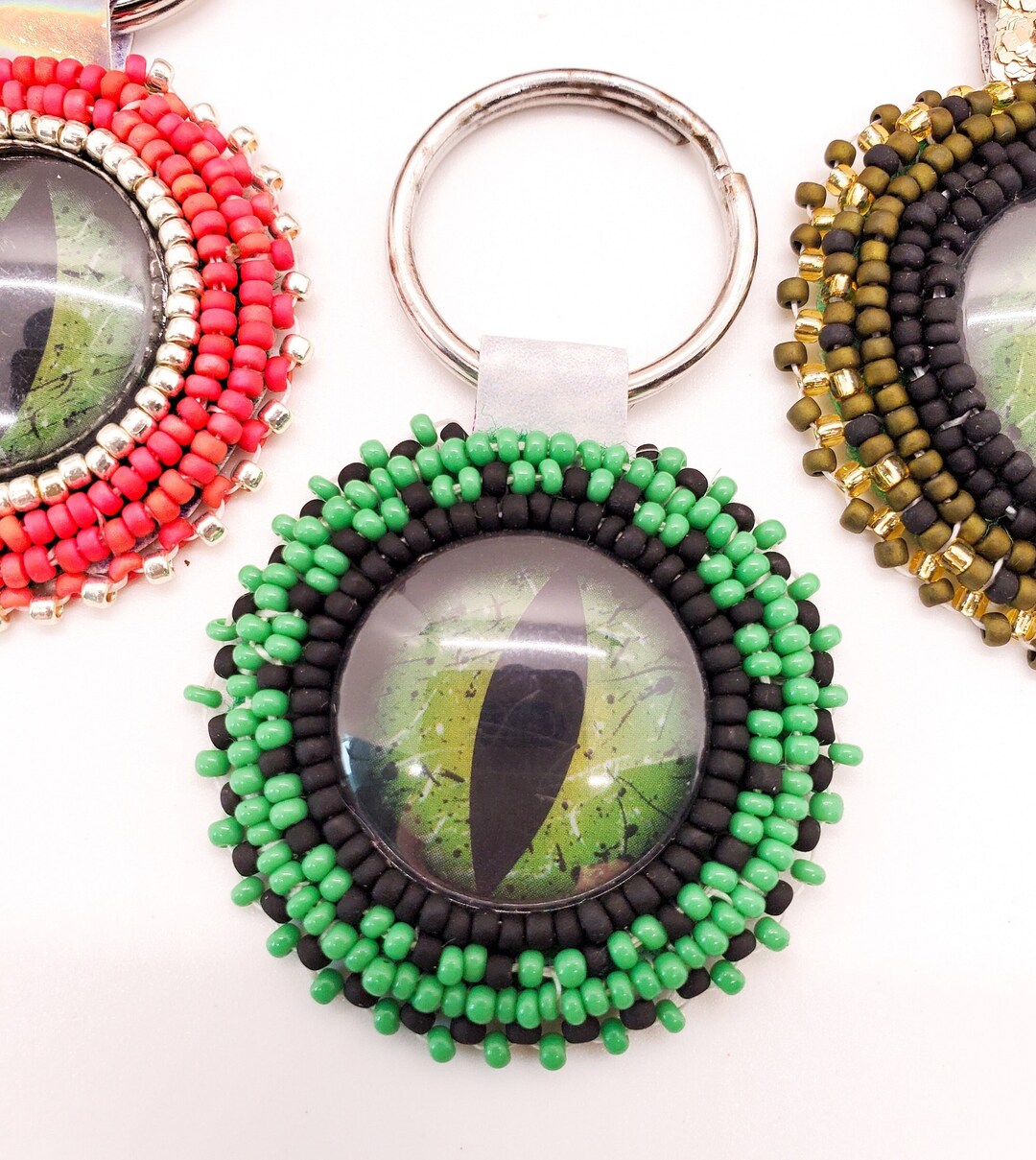 Dragon Eye Key Holder, Beaded Medallion Key Fob Boyfriend Gift, Realtor ...