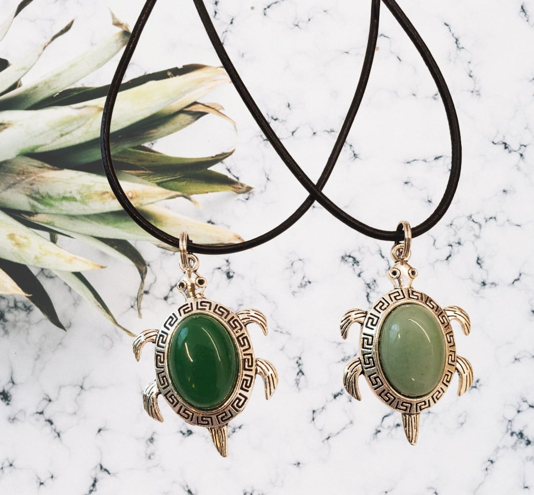 Handcrafted Native American Jade Turtle Pendant - Tribal Leatherback ...