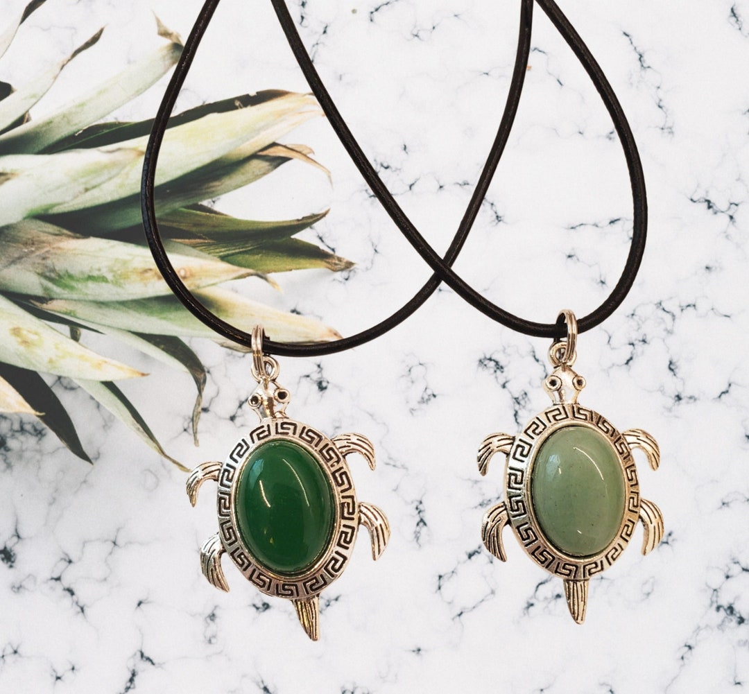 Handcrafted Native American Jade Turtle Pendant - Tribal Leatherback ...