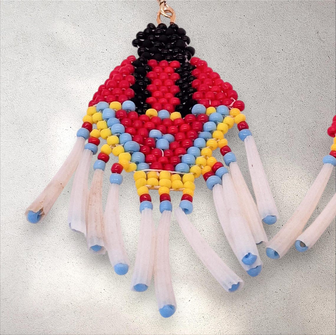 Handcrafted Indigenous Seed Bead Earrings: Fancy Shawl Dancer With ...