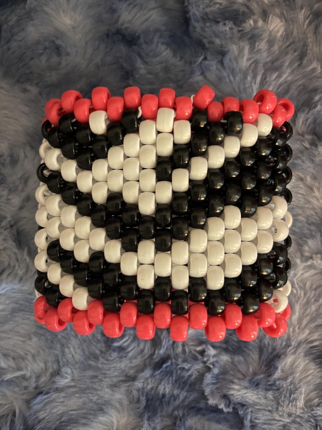 Zebra Kandi Cuff [medium-large] - Etsy