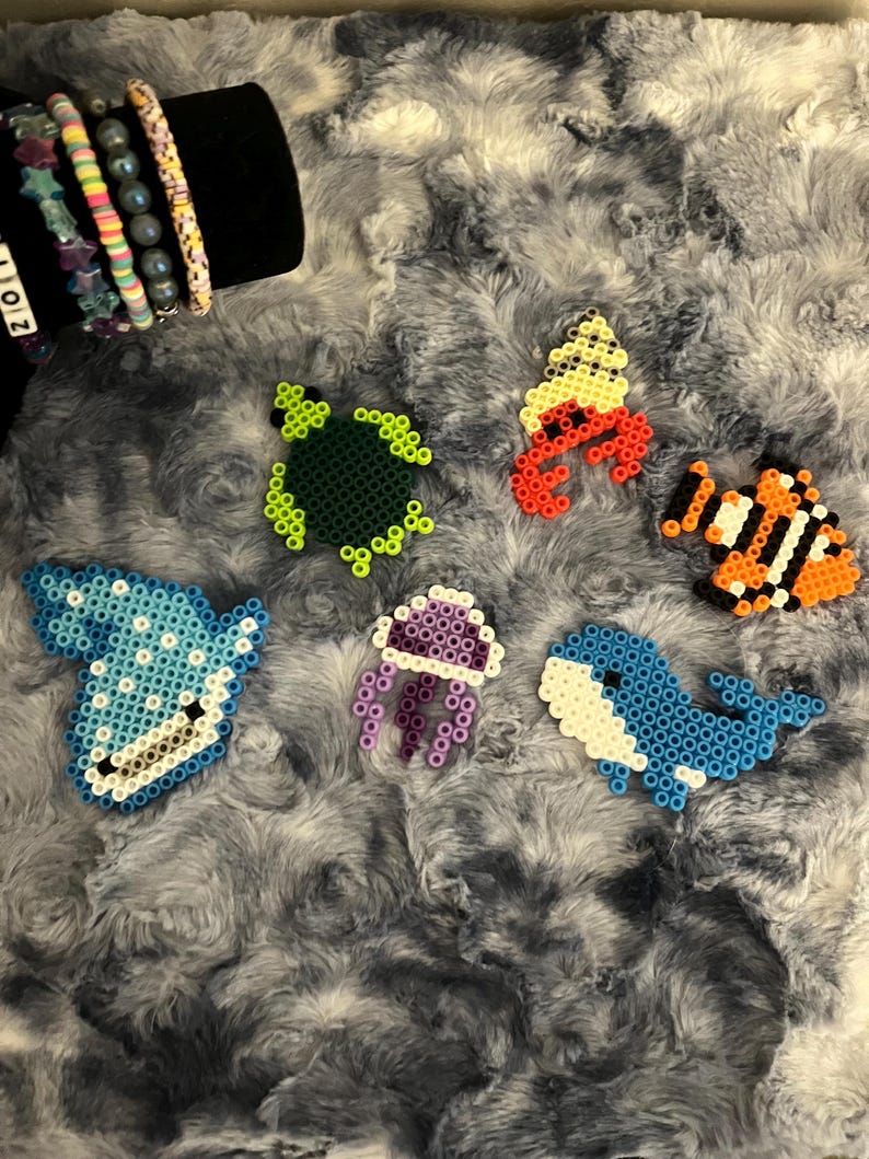 Sea Life Perler Bead Magnets Handmade Set - Etsy