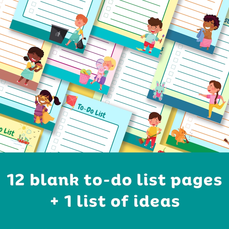 Printable Kids to Do List, Cute Illustrated Checklist (digital A4 PDF ...