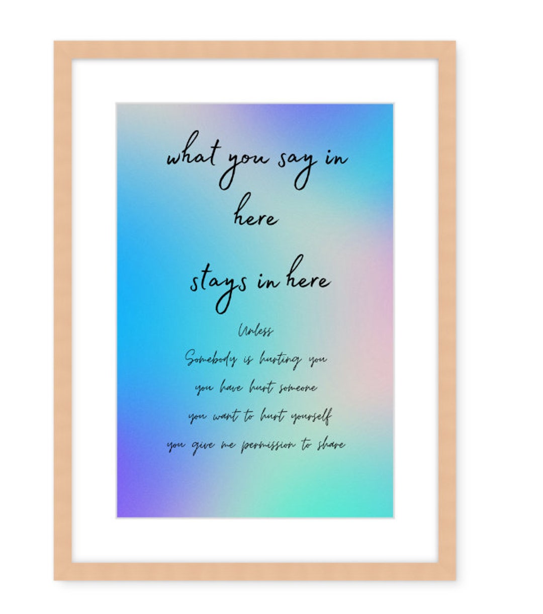 What You Say in Here Stays in Here - Confidentiality POSTER - Therapist ...