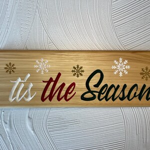 Christmas Wall Decor tis the Season Sign Hand Painted, Carved Unique ...