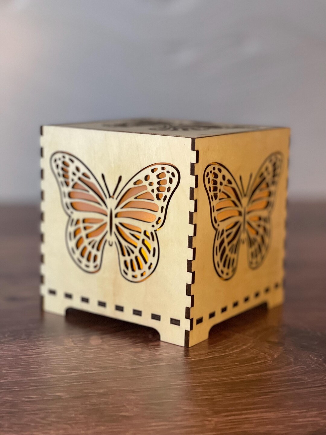 Monarch Butterfly Night Light: Laser Cut Wood LED Lantern - Etsy