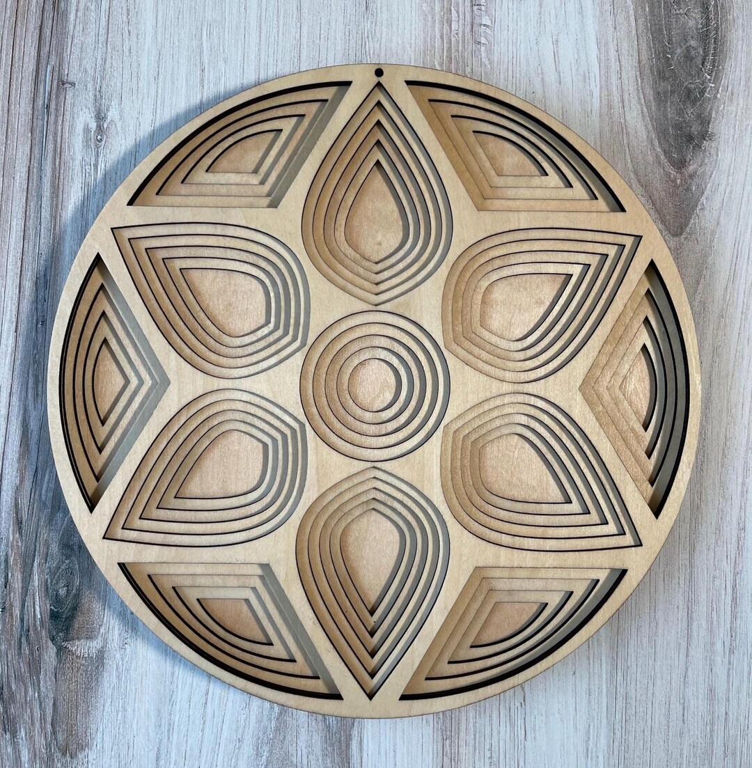 Laser Cut Geometric Mandala Wall Art: 6-layer Birch Decor - Etsy