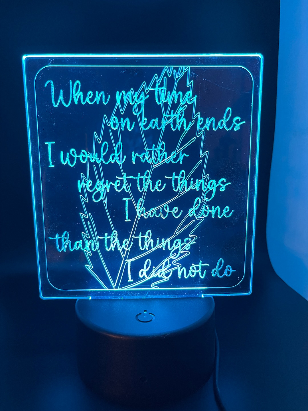 Edge-lit Engraved Acrylic LED Desk Lamp - Etsy