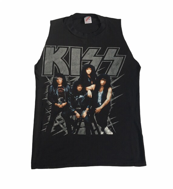Vintage 90s KISS Hot In The Shade Tour 1990 Thrashed … - Gem