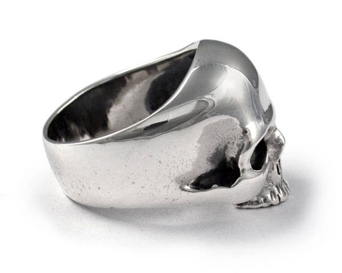 Mens Skull Ring Sterling Silver 925 High Polishing Warrior - Etsy
