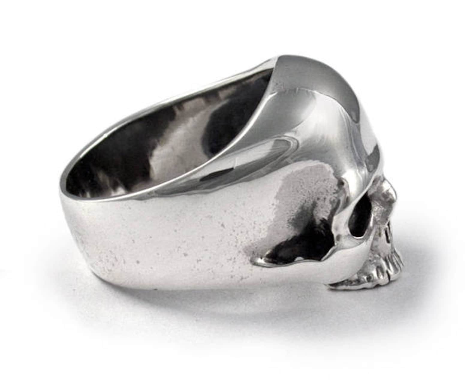 Mens Skull Ring Sterling Silver 925 High Polishing Warrior - Etsy