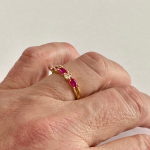 Created Ruby Channel Set Topaz Band. Ruby Marquise Cut and - Etsy