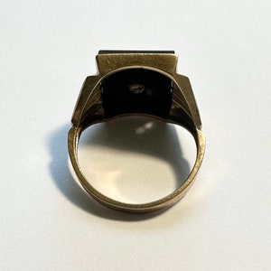 Letter R Signet Ring-vintage 10k Gold & Onyx Old English “R” Monogram ...