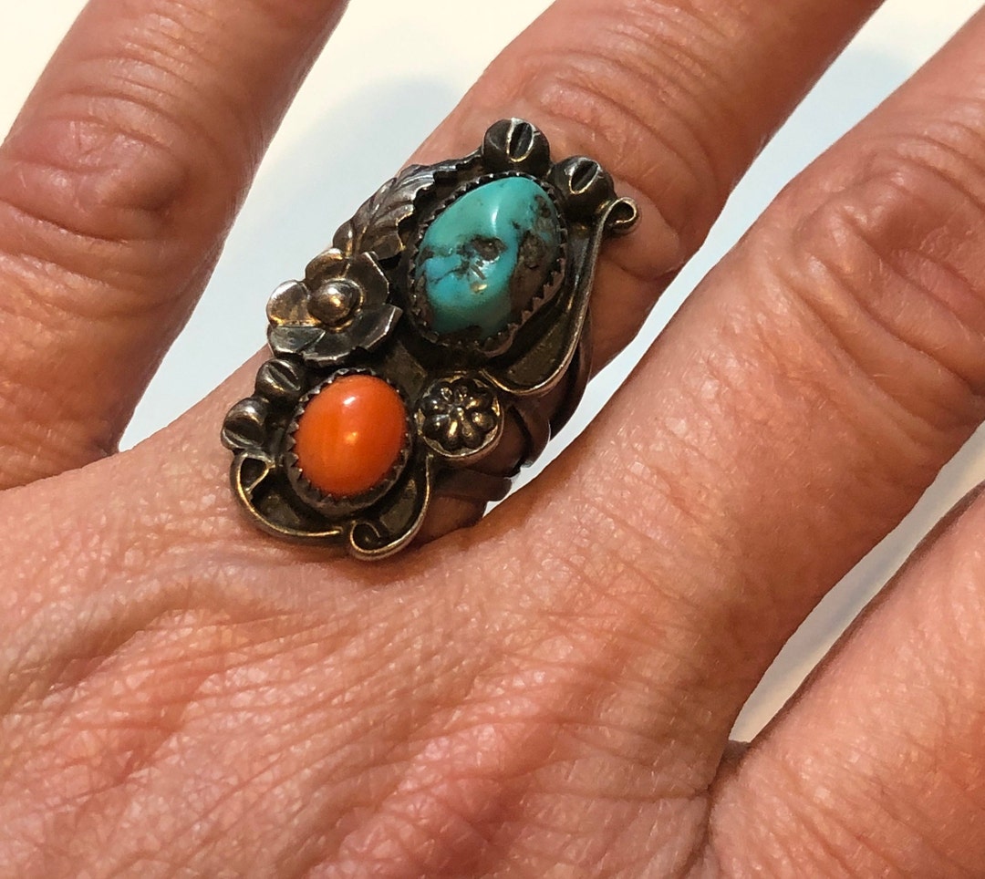 Vintage 925 Sterling Silver *signed Mary Dayea* Navajo Turquoise ...