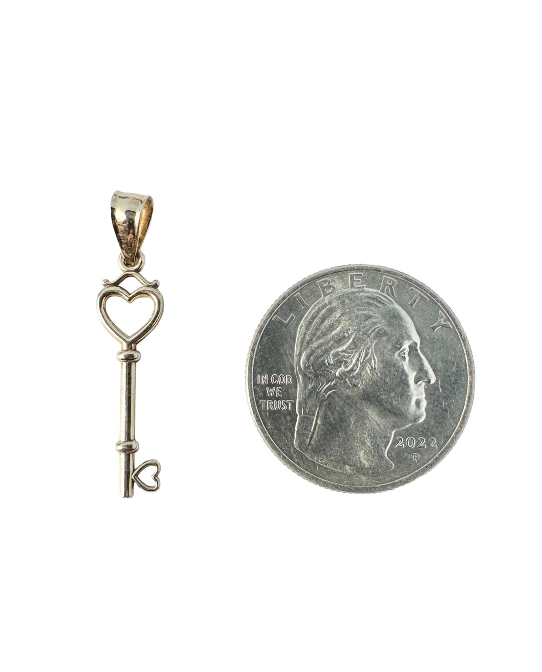 Vintage 10k Gold - Heart Key Pendant - 1990s - Fine Statement Jewelry ...
