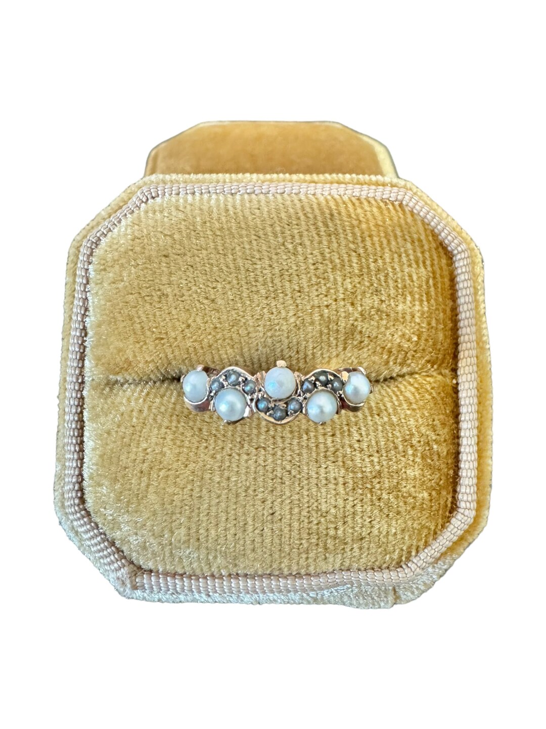 Pearl Ring-antique 10k Rosey Gold Edwardian Era Cultured & Seed Pearl ...