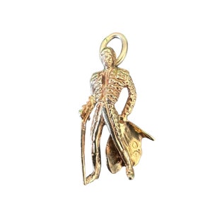 Spanish Bullfighter Pendant - 18k Gold 3D Matador Charm Pendant - Circa ...