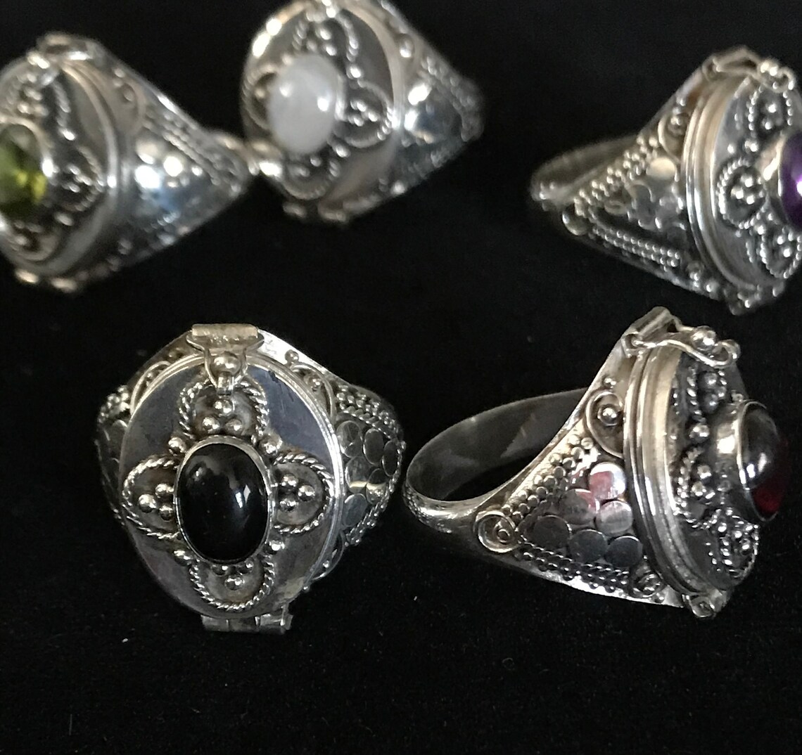 Beautiful Sterling Silver Ornate Poison/Potion/Locket Ring | Etsy