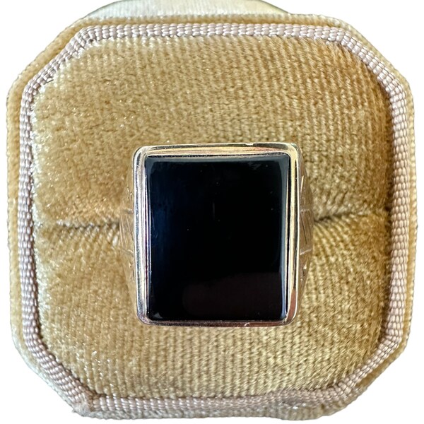 Large Rectangular Onyx Ring - Etsy