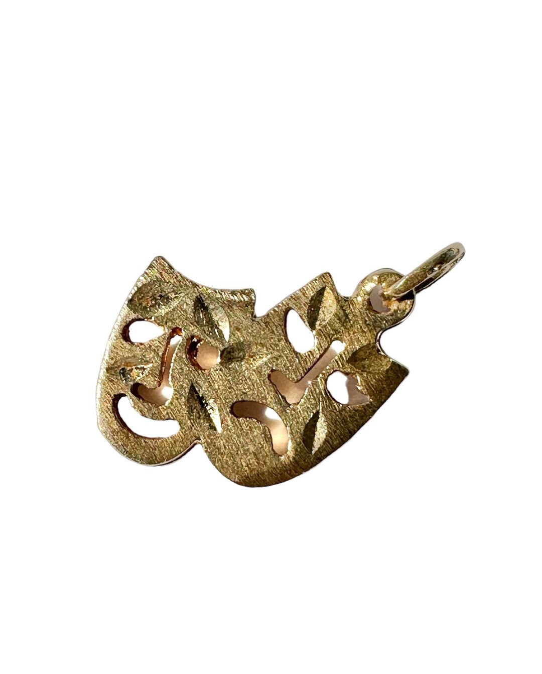 Vintage 14k Gold Theater Mask/tragedy Mask/gold Mask Pendant Fine ...