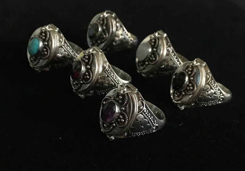 Beautiful Sterling Silver Ornate Poison/potion/locket Ring | Etsy