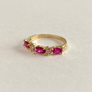 Created Ruby Channel Set Topaz Band. Ruby Marquise Cut and - Etsy