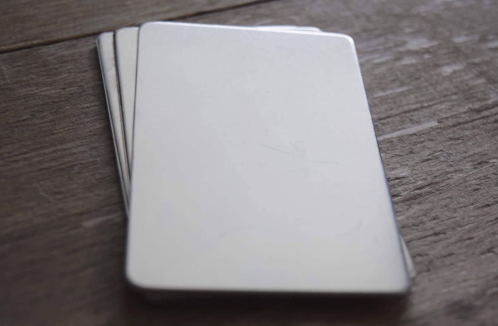 3 Wallet Card Blanks Aluminum 16 Gauge With Rounded Corners 2.125" X 3. ...
