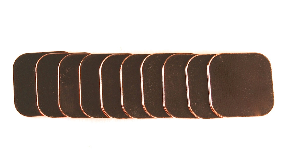 Stamping Blanks Copper Square Stamping Blank With Rounded Corners - One ...