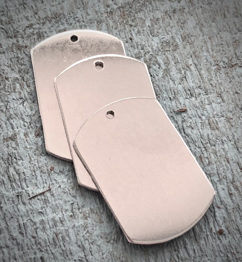 Stamping Blank Medium Wide Dog Tag Qty 3 - Choose Your Metal Debured ...
