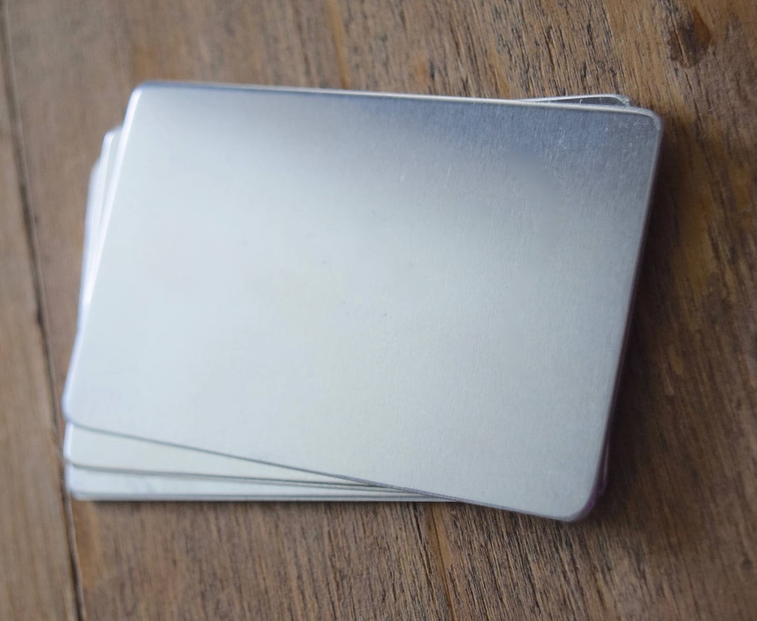 3 Wallet Card Blanks Aluminum 16 Gauge With Rounded Corners 2.125" X 3. ...