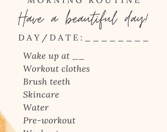 Morning Routine Checklist, Editable A4 Pdf - Etsy