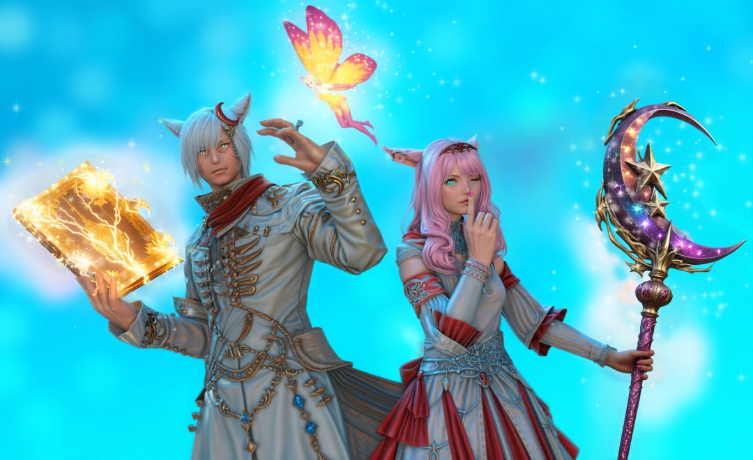 Final Fantasy XIV Personalized Couple Portrait Rendering Commission - Etsy
