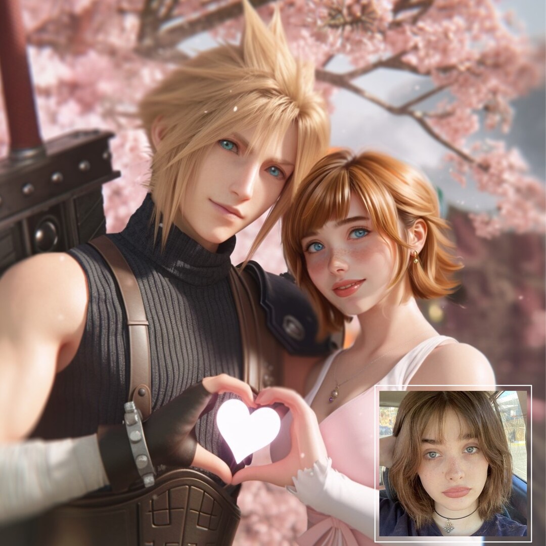 Custom Final Fantasy Couple Portraits With Your Faces! - Etsy