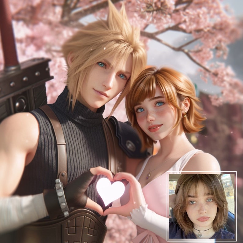 Custom Final Fantasy Couple Portraits With Your Faces! - Etsy