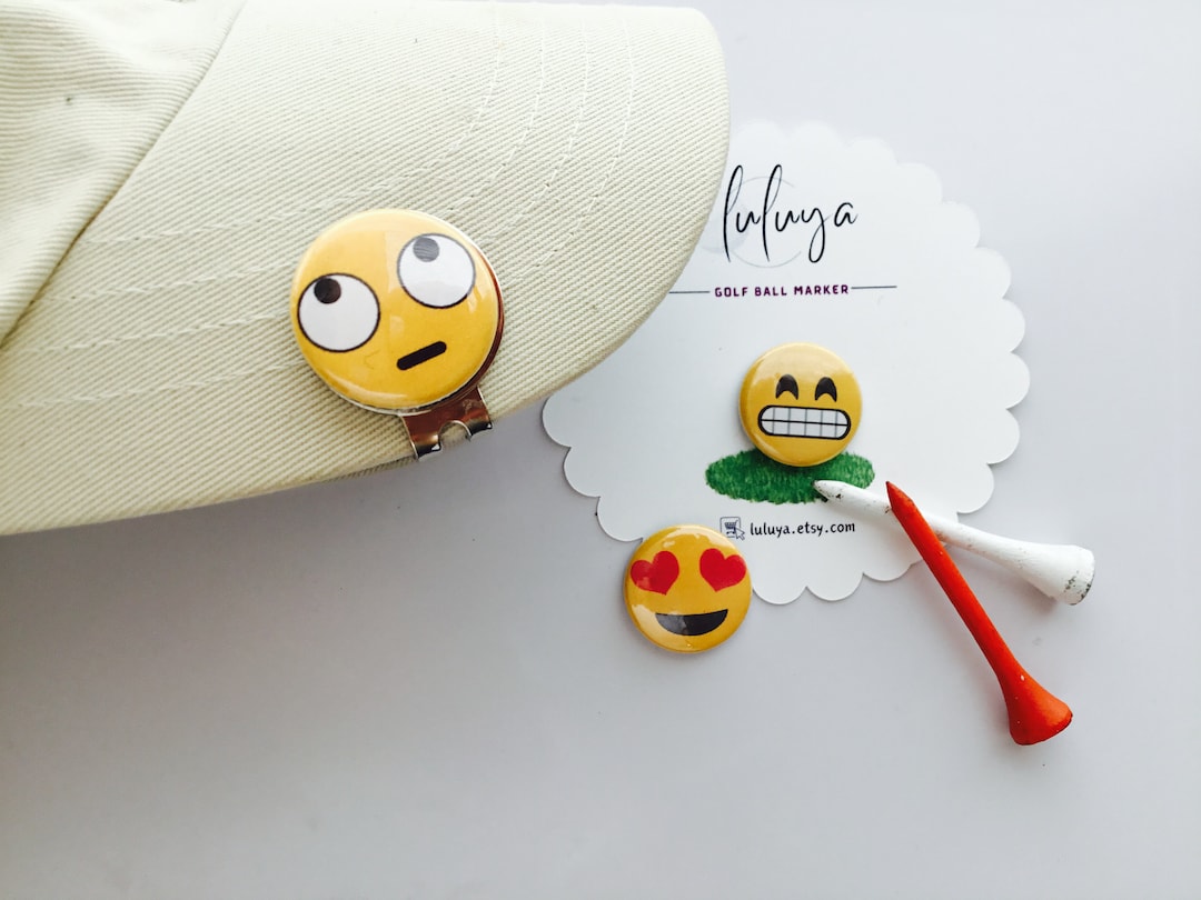 Set of 3 Smiley Face Golf Ball Marker Fun Gift Accessory - Etsy