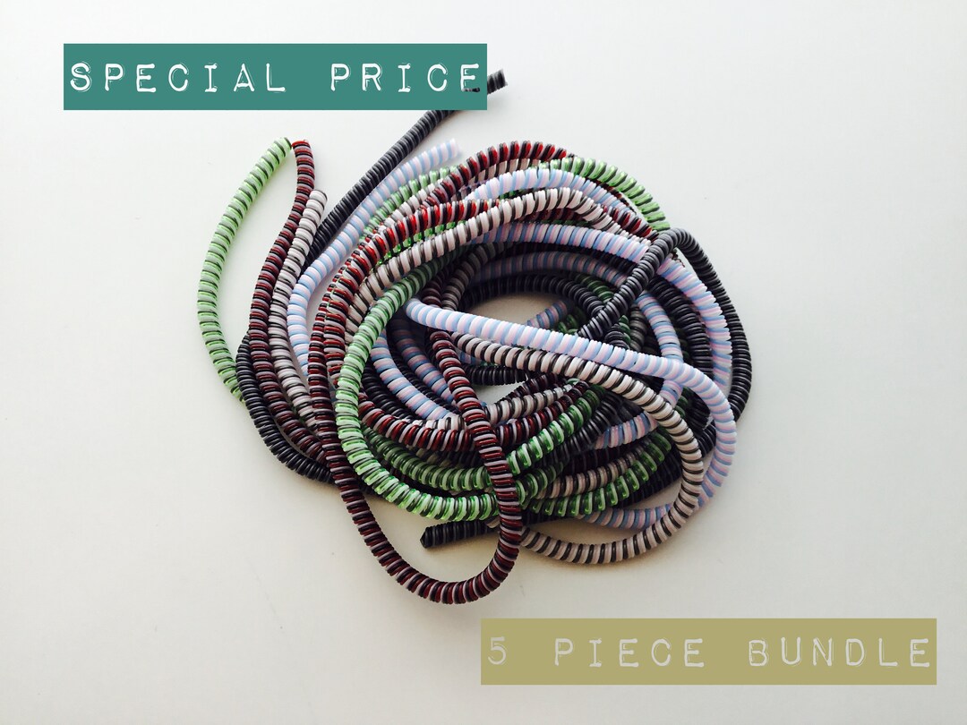 5 Piece Bundle / Spiral Wrap Tri 3 Color Combination Cord Protectors ...