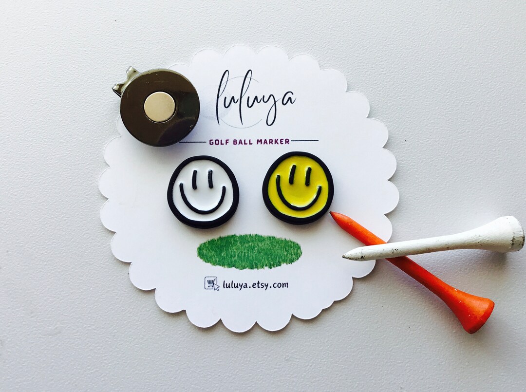 Golf Ball Marker / Smiley Face / Golfer Gift Accessory - Etsy