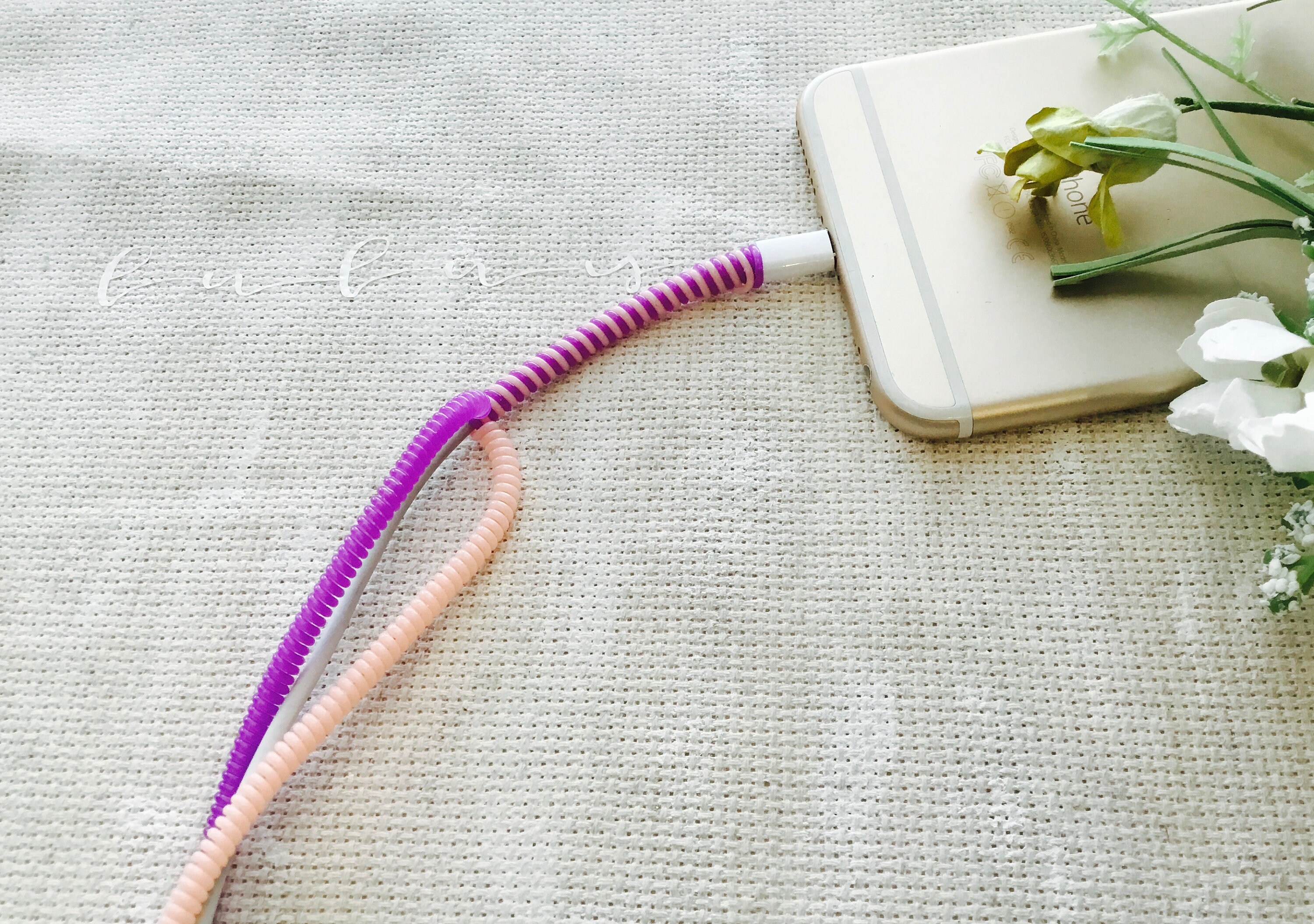 Spiral Wrap Around Cord Protectors for Iphone Samsung | Etsy